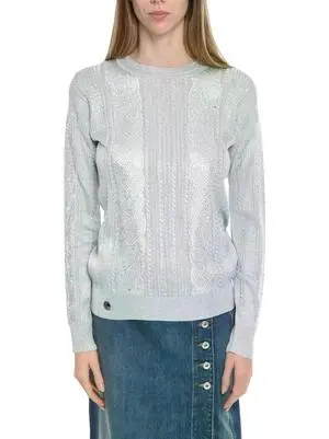 Philipp Plein Cable-knit Sweater - Silver
