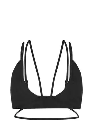 ANDREĀDAMO Ribbed Strap-detail Bra - Black