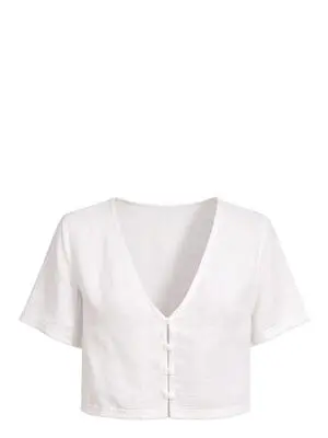 BELLETAGE SWIMWEAR Aloha Linen Top - White