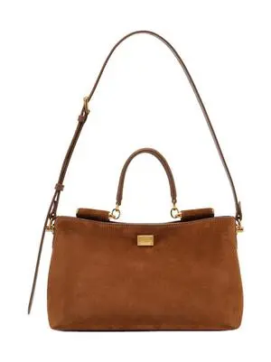 Dolce & Gabbana Dolce&Gabbana Vittoria Medium Suede Tote Bag Brown