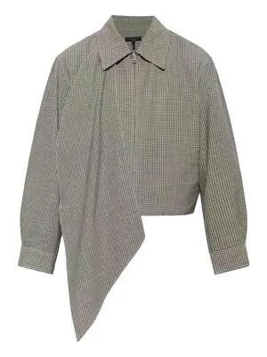Rag & Bone Scarf-detail Checked Wool Jacket - Grey