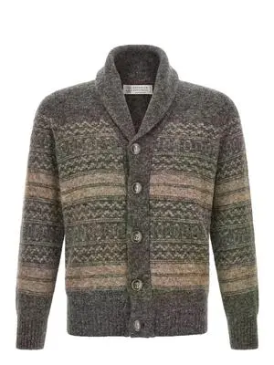 Brunello Cucinelli Nordic Jacquard Cardigan - Grey