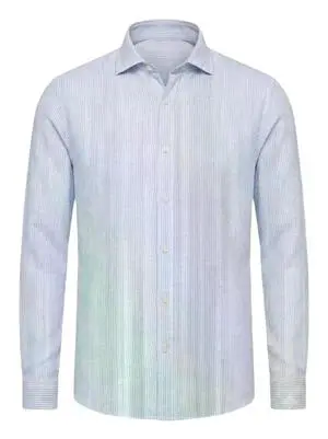 ALLEY DOCKS 963 Striped Long-sleeve Shirt - Blue