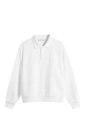DUNST Leather Logo Collared T-shirt - White
