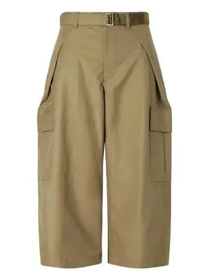 Sacai Cotton Wide-leg Cargo Pants - Neutrals