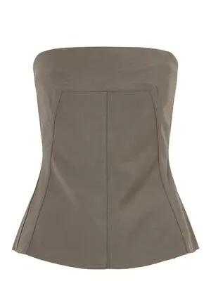 Rick Owens Strapless Wool-blend Bustier Top - Gray