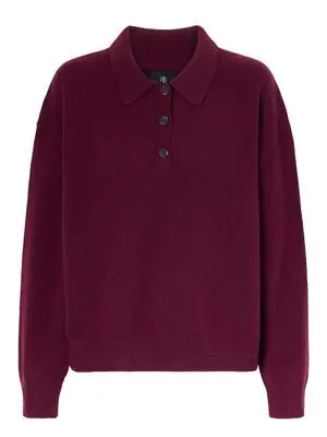 ANINE BING Cashmere Polo Sweater - Pink