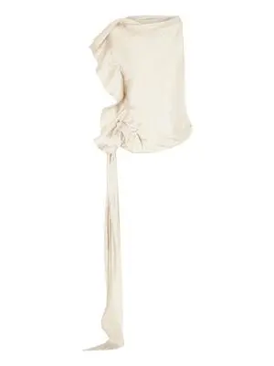 KALLMEYER Elif Asymmetric Ruched Woven Blouse - Neutrals