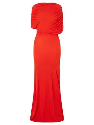 Alex Perry Draped Jersey Gown - Red