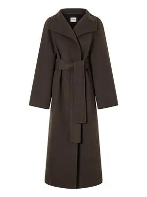 Khaite Romare Belted Double-face Wool Coat - Green