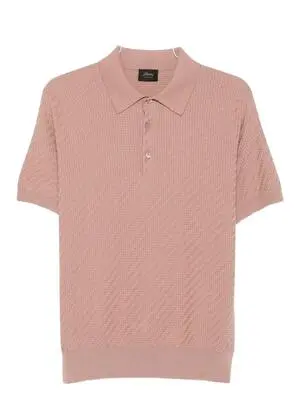 Brioni Cotton And Cashmere Polo Shirt - Pink