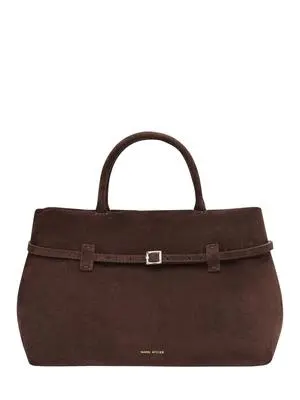 Manu Atelier Le Cambon 35 Suede Bag - Brown