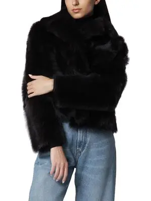 BLANCHA Short Chocolate Fur Jacket - Brown