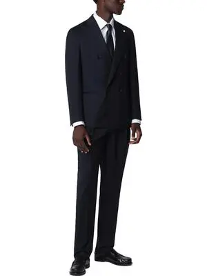 LUIGI BIANCHI Double-breasted Wool Suit - Blue