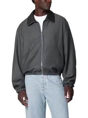 Bottega Veneta Striped Wool And Mohair Jacket In Desert/ Mélange - Grey