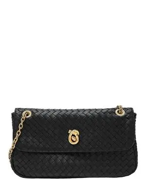 Bottega Veneta Intrecciato Madison Shoulder Bag - Black