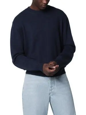 Bottega Veneta Cashmere Sweater With Intrecciato Elbow Patches - Blue