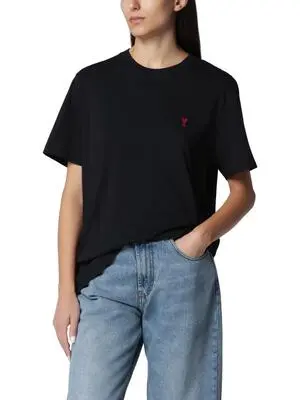 AMI Paris De Coeur T-shirt - Black