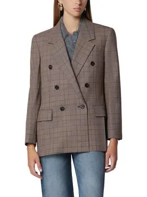 Chloé Prince Of Wales Double-breasted Jacket - Brown
