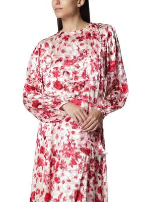 Isabel Marant Étoile Firma Blouse In Printed Silk Dévoré Georgette Multicolor