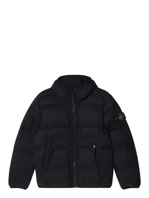 Stone Island Nylon Hooded Down Jacket - Black