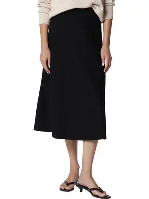 Max Mara Flared Midi Skirt In Viscose Crêpe Yarn - Black