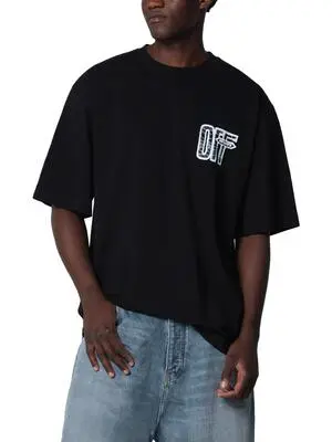 OFF-WHITE™ Motion Arrow Logo T-shirt In Cotton - Black