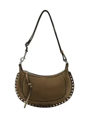 Isabel Marant Étoile Oskan Moon Shoulder Bag In Taupe Suede - Brown