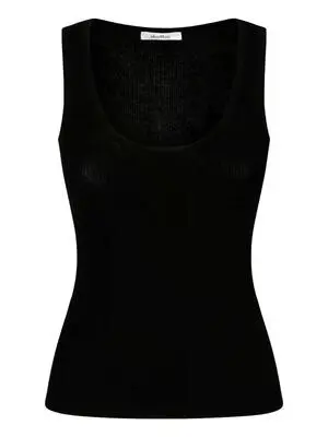 Max Mara Ribbed-knit Top - Black