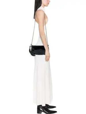 Gucci 2016-2026 Medium Patent Soho Chain Flap Crossbody Bag - Black
