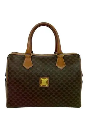 Celine 1994 Macadam Coated Canvas Boston Bag - Brown