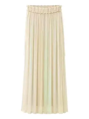 JUCCA Drawstring Ruffled Skirt - Neutrals