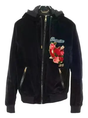 Dolce & Gabbana Embroidered Hooded Jacket - Black