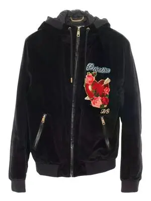 Dolce & Gabbana Embroidered Hooded Jacket - Black