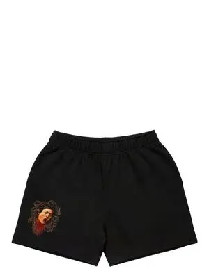 MELT Graphic-print Cotton Shorts - Black