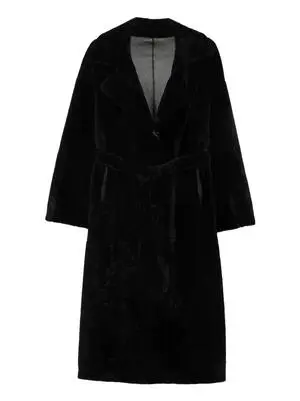 ARMA Belted Shearling Coat - Black