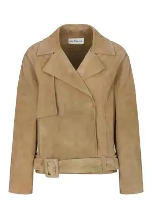 Marella Belted Suede Jacket - Neutrals