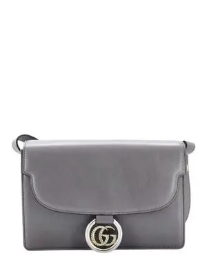 Gucci Gg Ring Shoulder Bag Leather Small Crossbody Bag - Grey