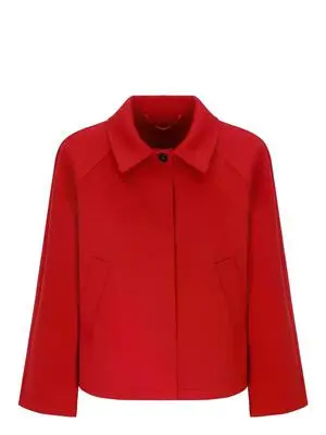 EMME Raglan-sleeved Single-breasted Coat - Red