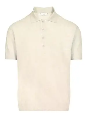 PAOLO PECORA Short-sleeve Knitted Polo Shirt - Neutrals