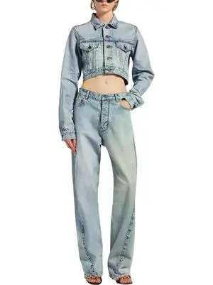 Balenciaga Faded Twisted-seam Jeans - Blue