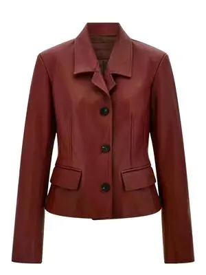 FERRAGAMO Fitted Deerskin Jacket - Red
