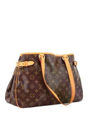 LOUIS VUITTON Batignolles Handbag Monogram Canvas Horizontal Tote Bag - Brown