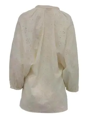 Tory Burch Broderie Tunic Blouse - Neutrals