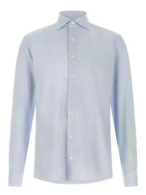 BORRIELLO NAPOLI Melange-effect Shirt Blue