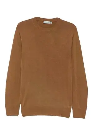 Canali Crew-neck Wool Sweater - Brown