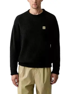 American Vintage Vitow Logo-patch Knit Sweater - Black