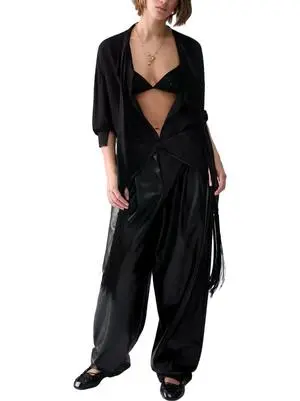 Liu Jo Tulle Top With Jewel Embroidery - Black