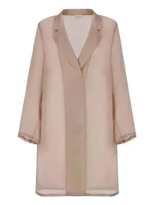 EMME Sheer Notched-lapel Mid-length Blazer - Pink