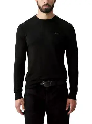 Guess Logo-embroidered Sweater - Black